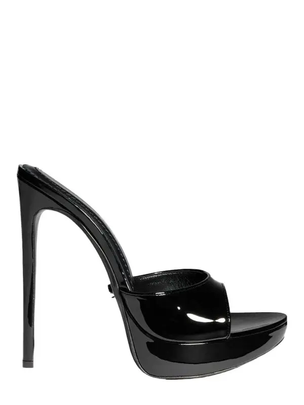 Gucci Sorbetto Slide Stiletto Platform Sandals - Black