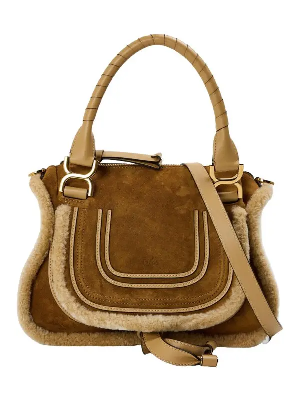 Chloé Color Block Suede Crossbody Bag - Brown