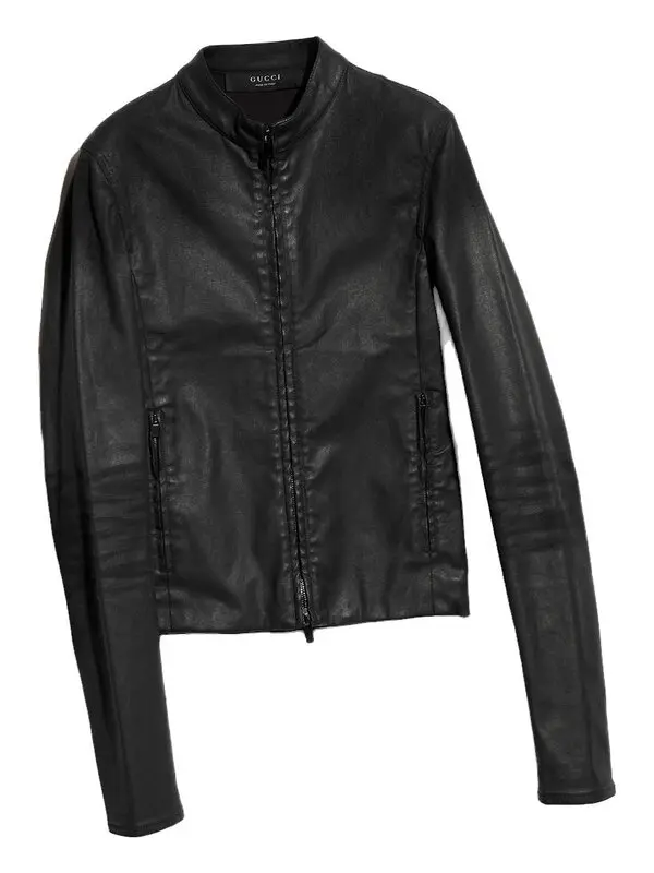 Gucci Coated Stretch Cotton Twill Denim Jacket - Black