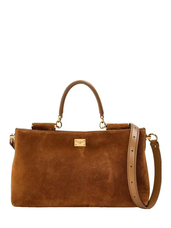 Dolce & Gabbana Solid Color Crossbody Bag - Brown