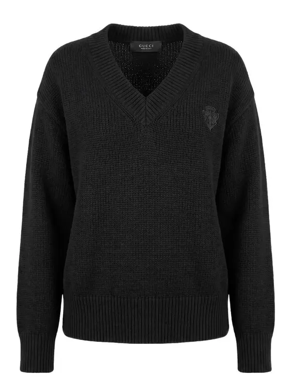 Gucci Long-sleeved Knitted Sweater - Black