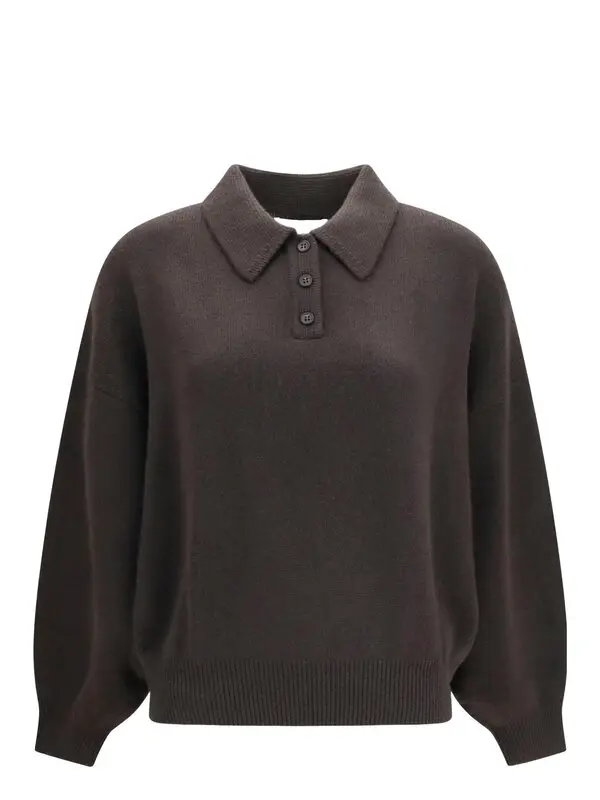 LISA YANG Polo Collar Sweater - Khaki