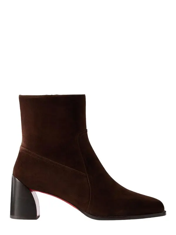 CHRISTIAN LOUBOUTIN Ira 55 Suede Ankle Boots - Chocolate