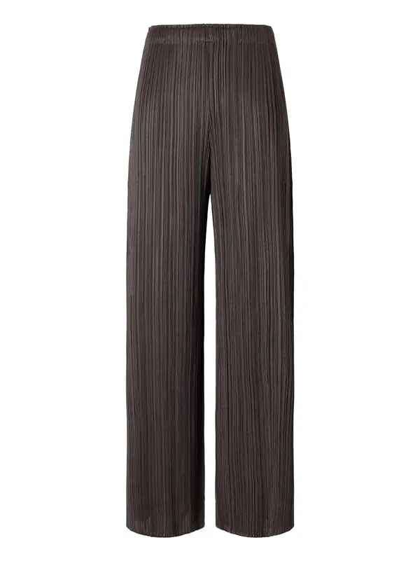 Issey Miyake Plissé Wide-leg Pants - Charcoal