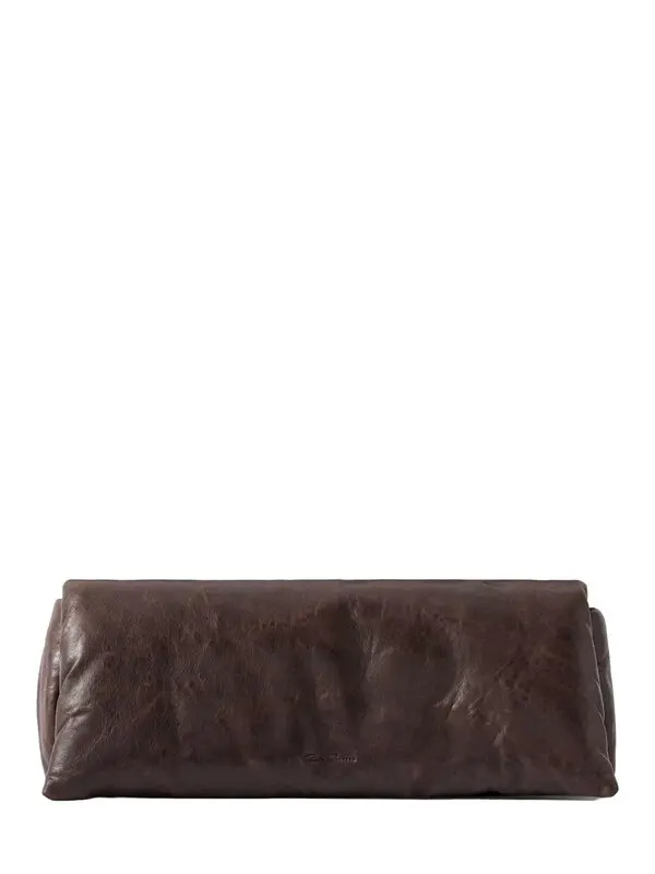Rick Owens Crinkled Leather Clutch - Stone
