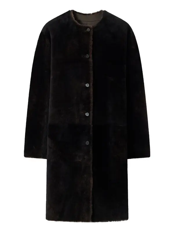 Loulou De Saison Elba Shearling Coat - Brown
