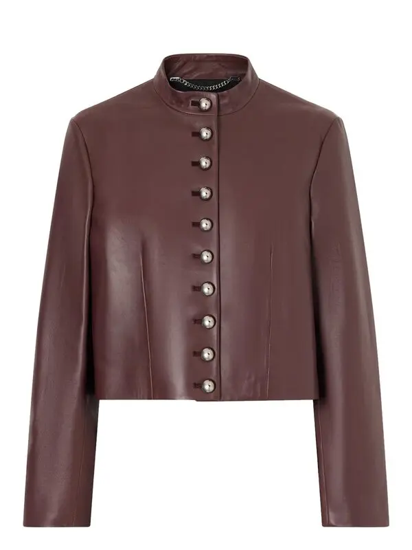 Altuzarra Dixon Lamb Leather Jacket - Brown