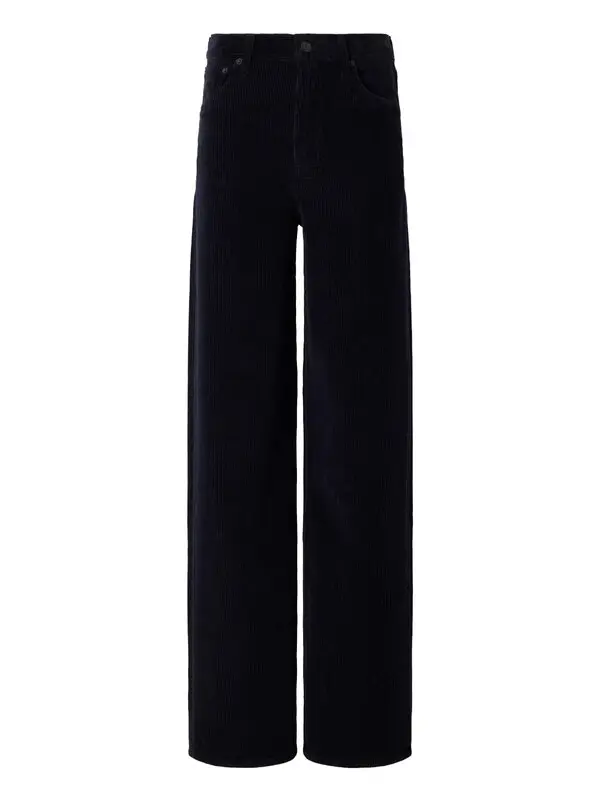 AGOLDE Ren Cotton-corduroy High-waist Wide-leg Pants - Blue