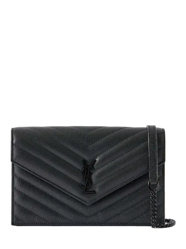 Saint Laurent Cassandre Mini Matelassé Leather Shoulder Bag - Black
