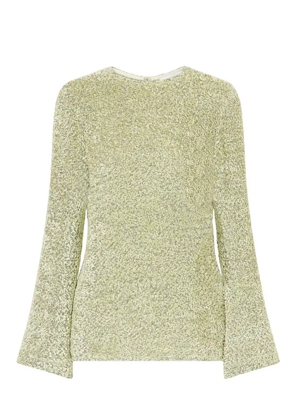 LIBEROWE Elora Cut-out Lurex Chenille Blouse - Green