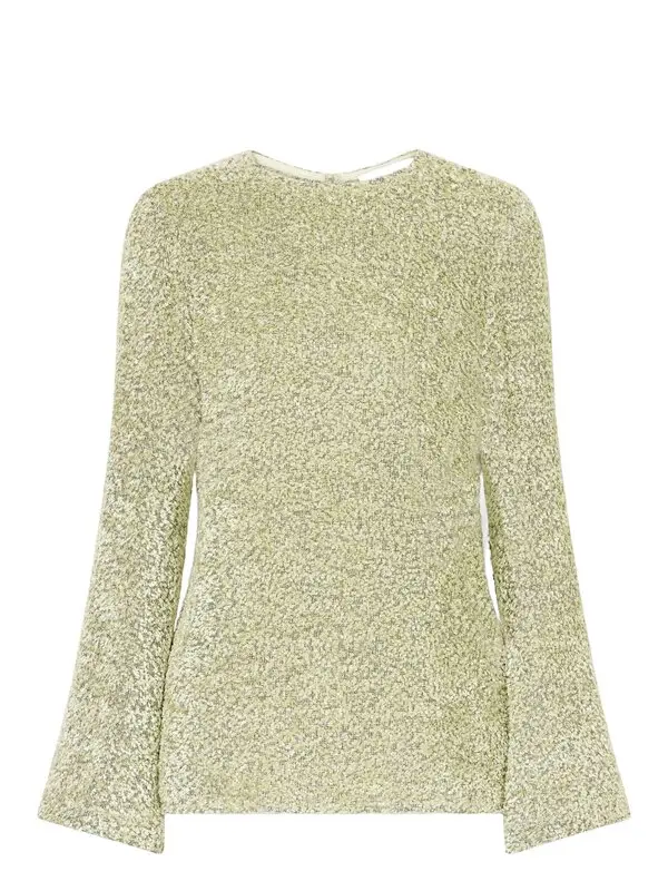 LIBEROWE Elora Cut-out Lurex Chenille Blouse - Light Green