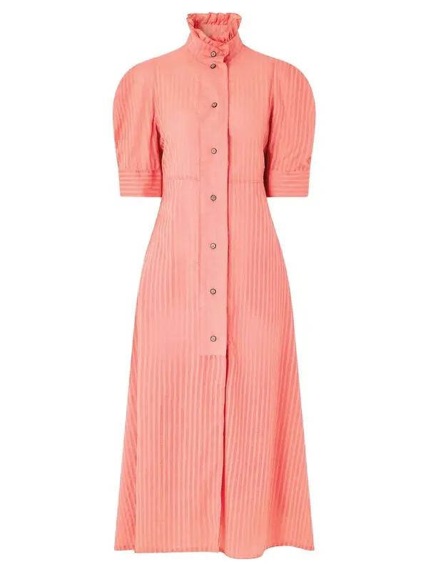 Thierry Colson Venetia Cotton-voile Midi Dress - Pink