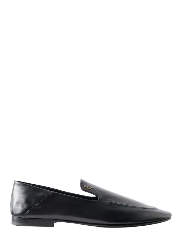 Saint Laurent Alain Cassandre-embellished Leather Loafers - Black