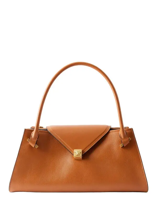 Versace Medium Calf Leather Shoulder Bag - Tan
