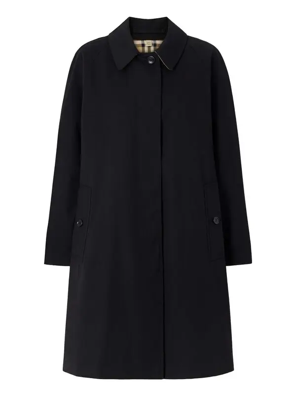 Burberry Cotton Gabardine Trench Coat - Black