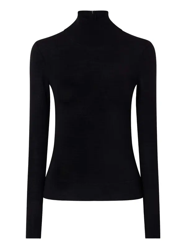 Carolina Herrera Wool And Silk-blend Turtleneck Sweater - Black