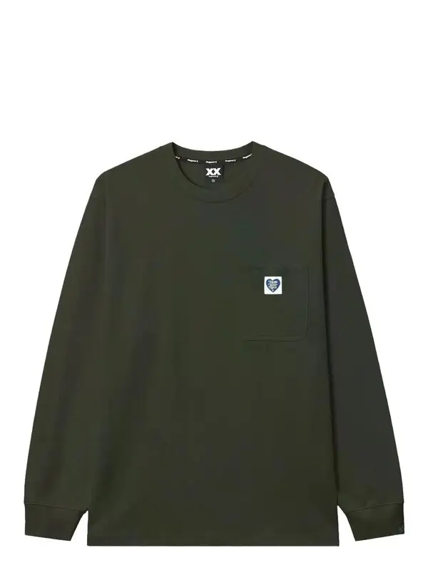 FINGERCROXX Logo-patch Chest-pocket T-shirt - Green