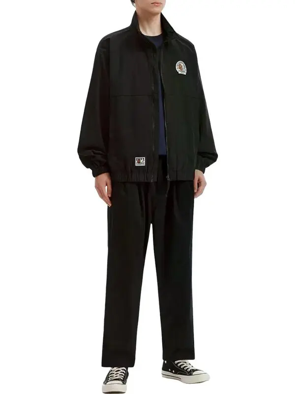 FINGERCROXX Logo Patch Zip-fastening Jacket - Black