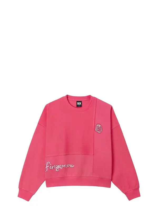 FINGERCROXX Patchwork Logo-patch Sweatshirt - Pink