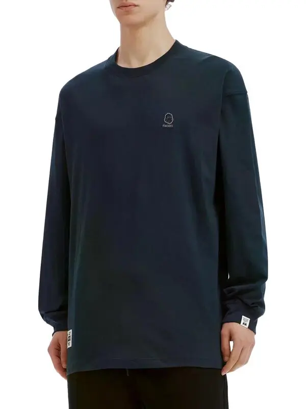 FINGERCROXX Logo-embroidered Long-sleeved T-shirt - Blue