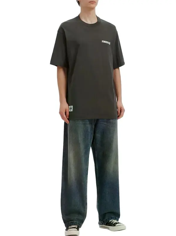 FINGERCROXX Logo-print Cotton T-shirt - Grey