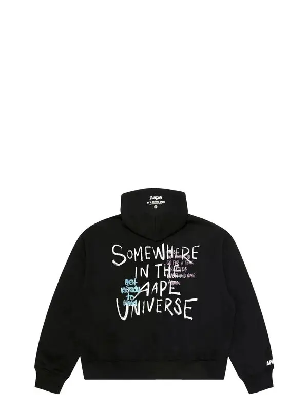 AAPE BY *A BATHING APE Logo-print Drawstring Hoodie - Black