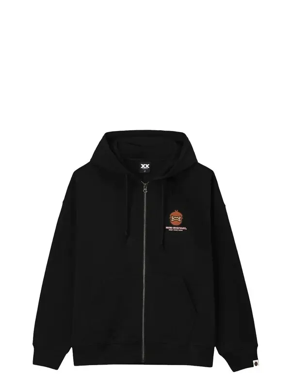FINGERCROXX Graphic Print Zip-up Hoodie - Black