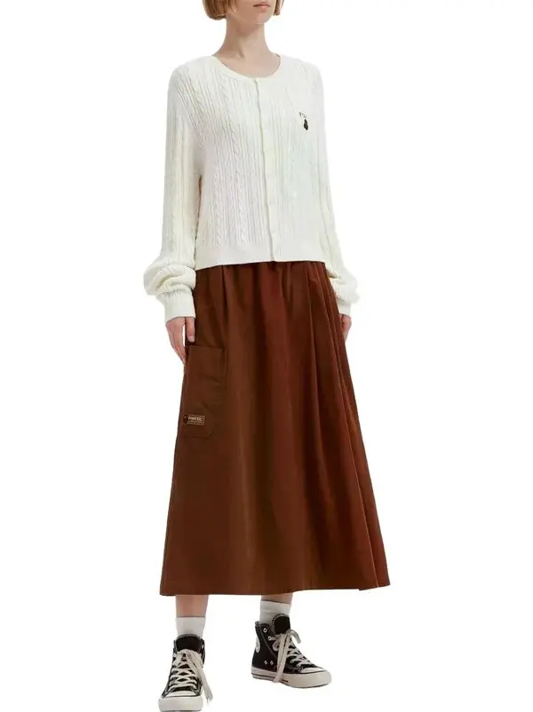 FINGERCROXX Cable-knit Embroidered Cardigan - Neutrals