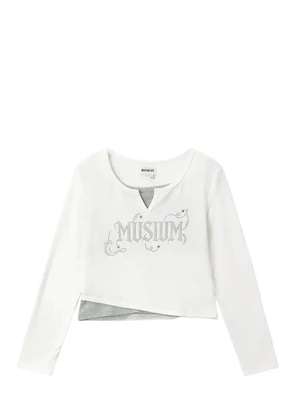 MUSIUM DIV. Layered Effect Logo T-shirt - White