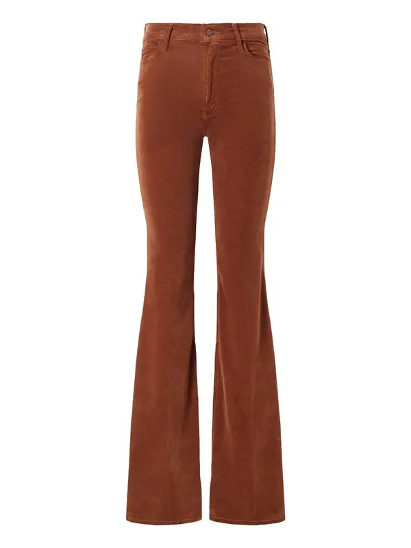 MOTHER The Doozy Cotton-blend Corduroy Flared Pants - Brown