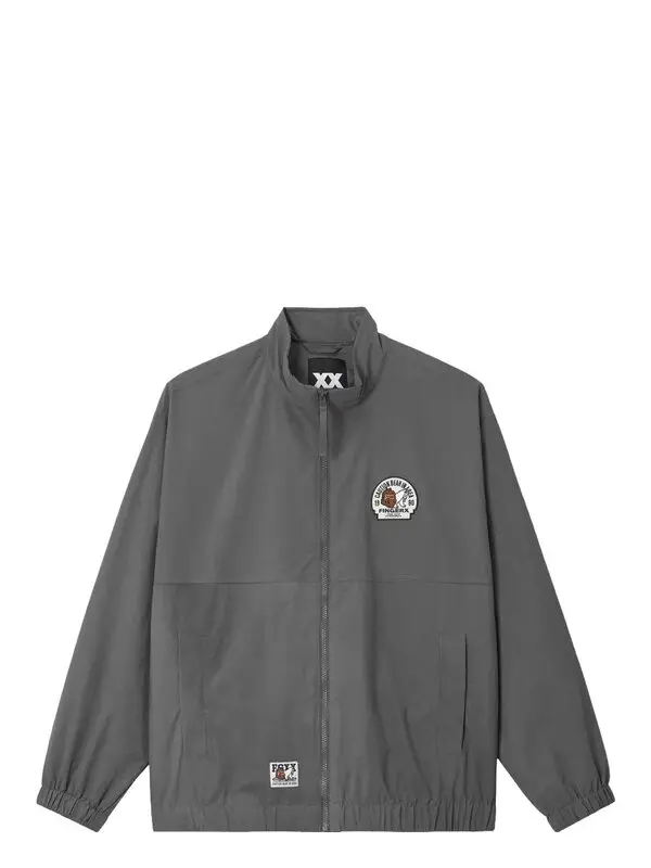 FINGERCROXX Logo-patch Zip-fastening Jacket - Grey