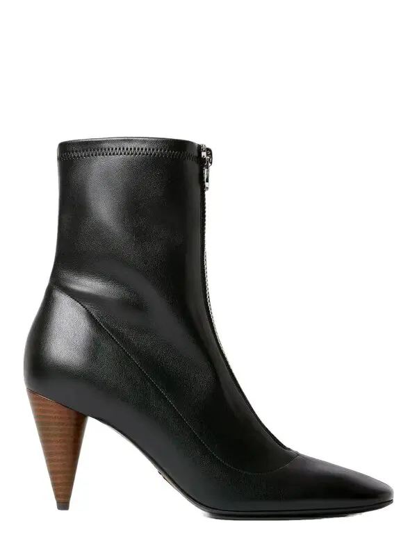 Stella McCartney Zipper Ankle Boots With Sculptural Cone Heel - Black