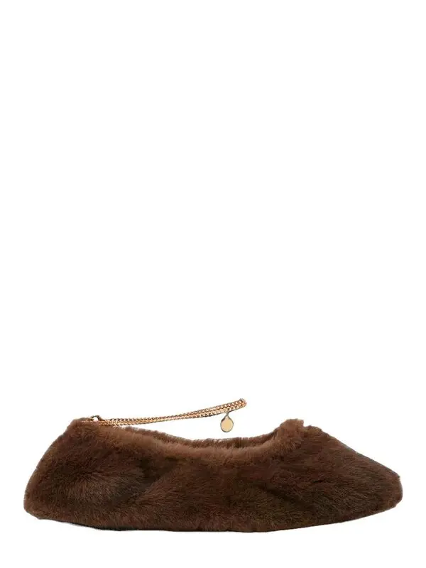 Stella McCartney Mink Ankle Chain Ballerina Flats - Brown