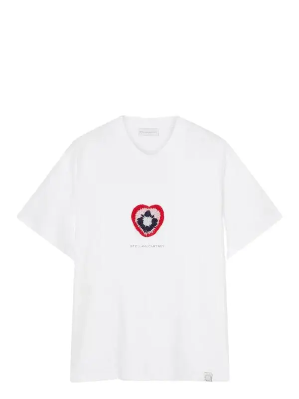 Stella McCartney Crochet Heart T-shirt - White