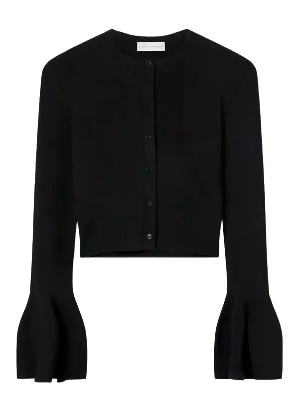 Stella McCartney Compact Knit Bell-sleeve Cardigan - Black
