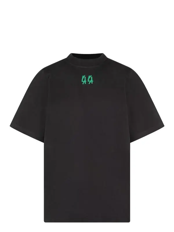 44 LABEL GROUP Oversized T-shirt With Graphic Print - Black