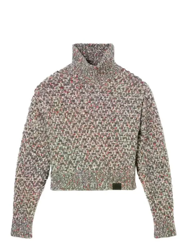 Stella McCartney Textured Knit Turtleneck Sweater - Grey