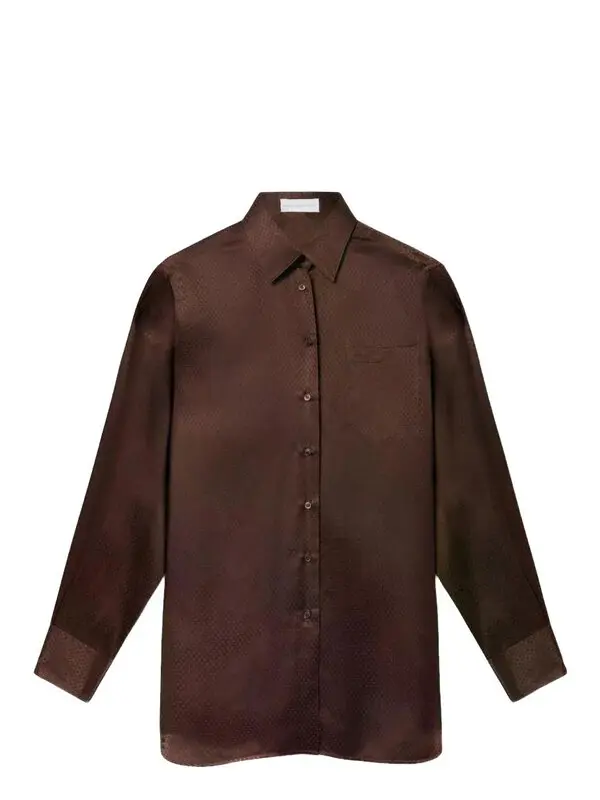 Stella McCartney Star Silk Jacquard Shirt - Brown