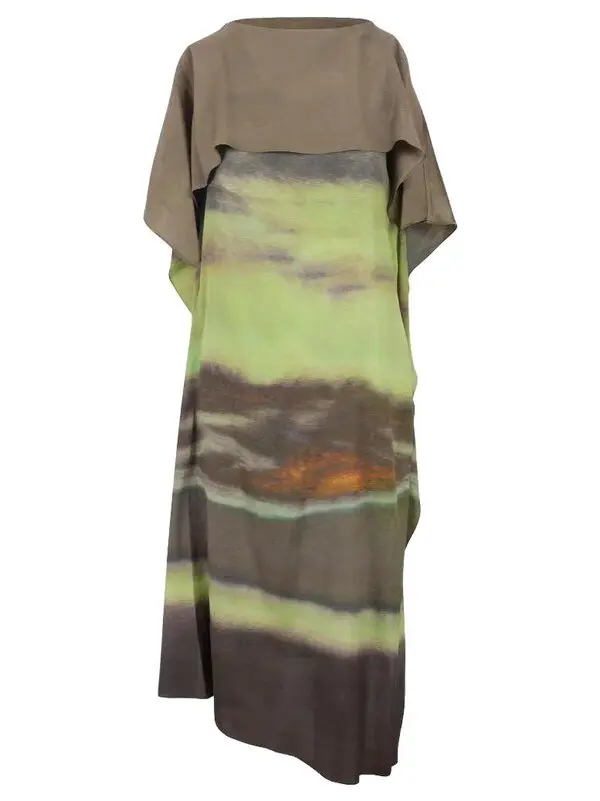 Christian Wijnants Durango Abstract-print Kaftan Midi Dress - Green
