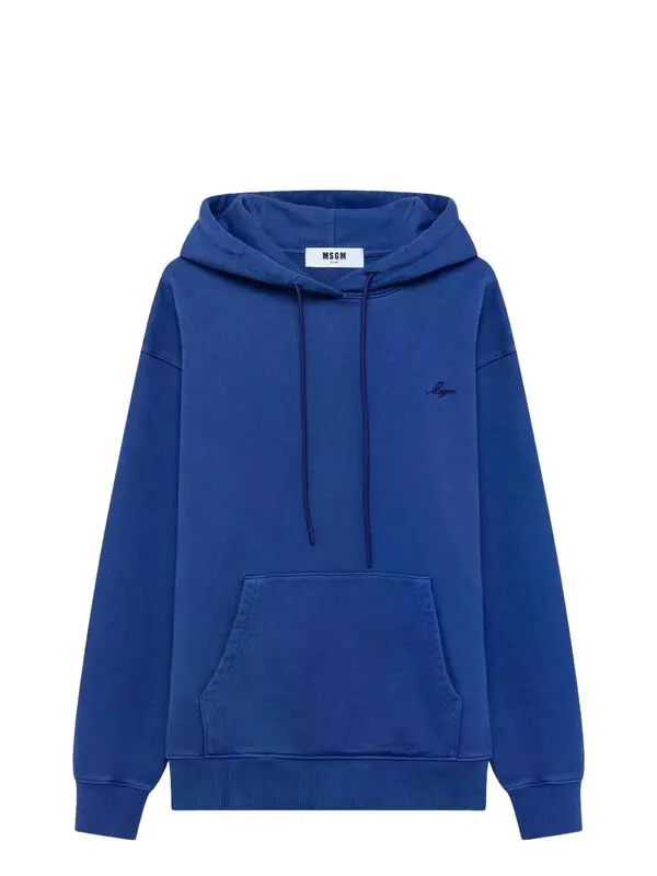MSGM Embroidered Logo Hoodie - Blue