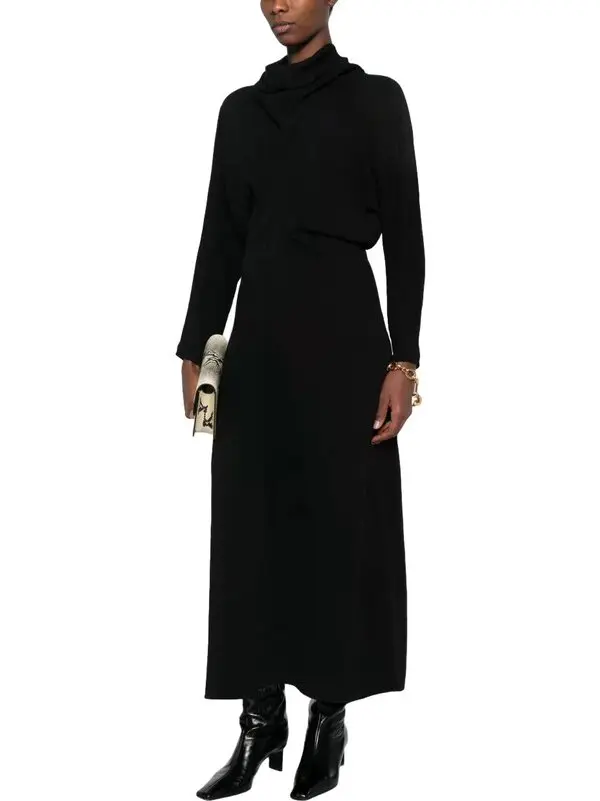 TOTEME Slouch Waist Scarf Dress - Black