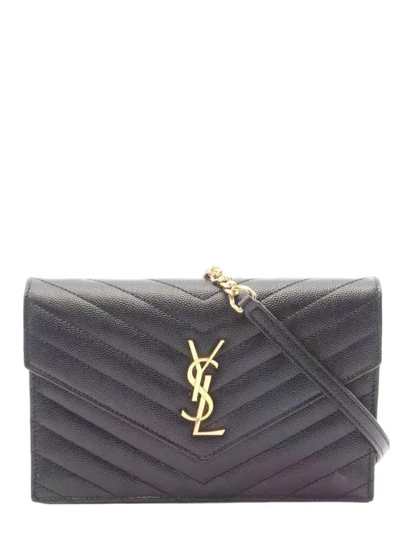 Saint Laurent Cassandre Envelope Crossbody Bag - Black