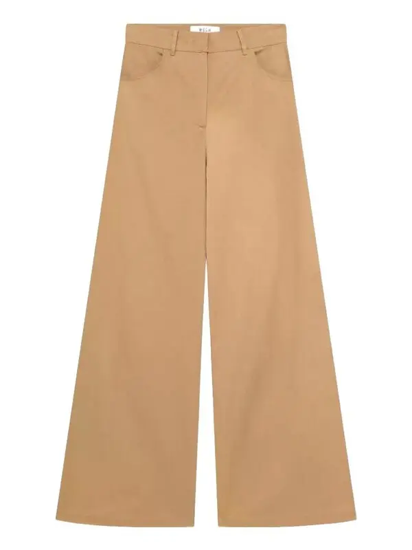 MSGM Logo Patch Wide-leg Trousers - Neutrals