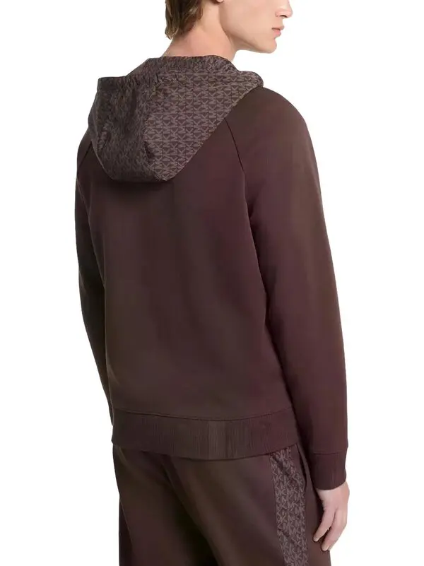 Michael Kors Logo Print Zip-up Hoodie - Brown