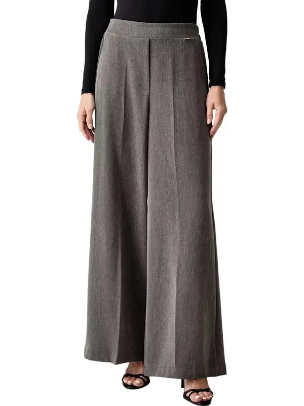 FRACOMINA Pleated Wide-leg Trousers - Grey