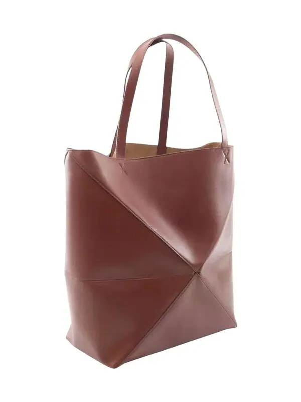 Loewe Large Calfskin Puzzle Fold Tote Bag - Brown