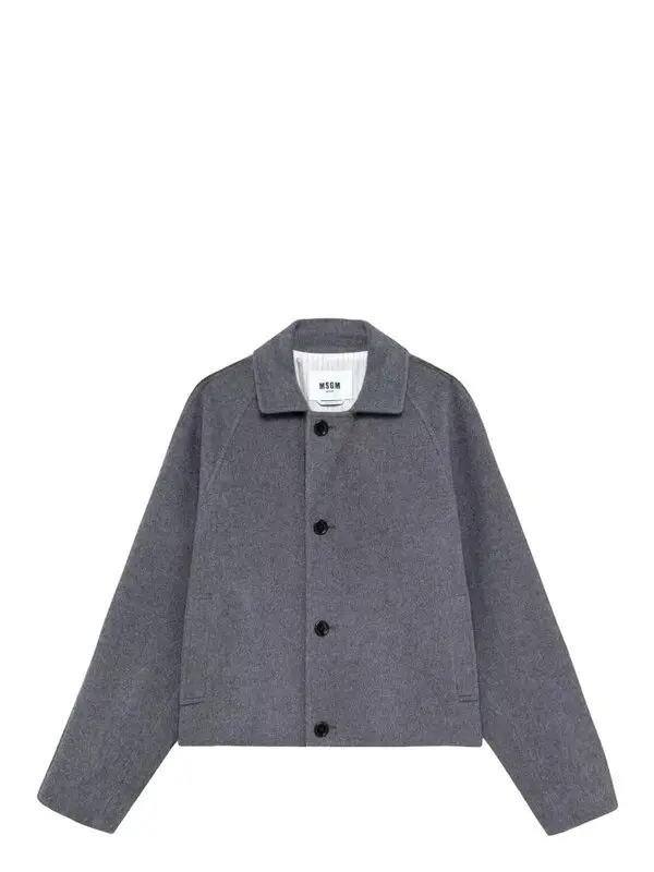 MSGM Raglan Sleeve Button-up Jacket - Grey