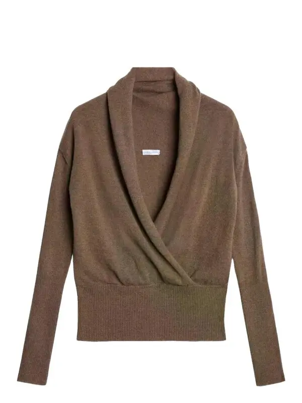 7 For All Mankind Wrap V-neck Sweater - Brown