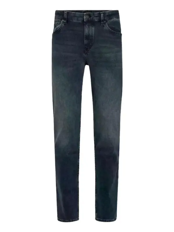 BOSS Faded Effect Straight Leg Jeans - Blue