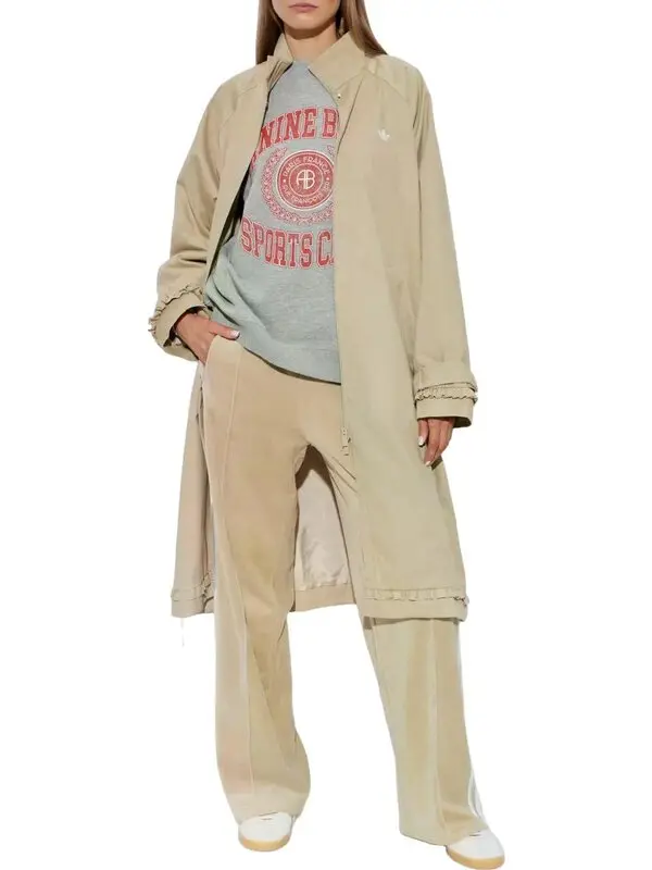 Adidas Logo Embroidered Side Stripe Track Pants - Neutrals